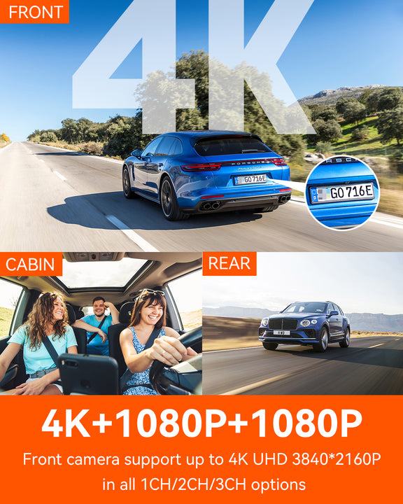 Vantrue N4 Pro 4K Dash Cam – 3-Channel, Night Vision, WiFi & GPS