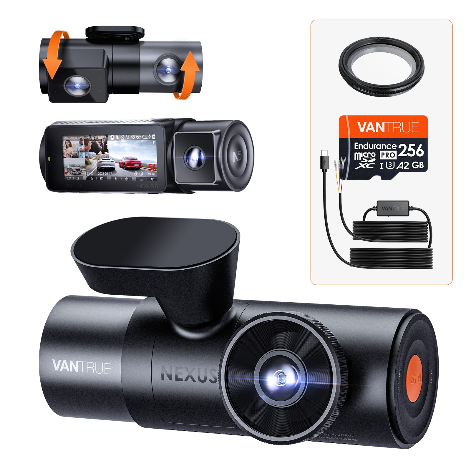 Bundle: N5 + VP03 Hardwire Kit + 256B Card + CPL – Vantrue