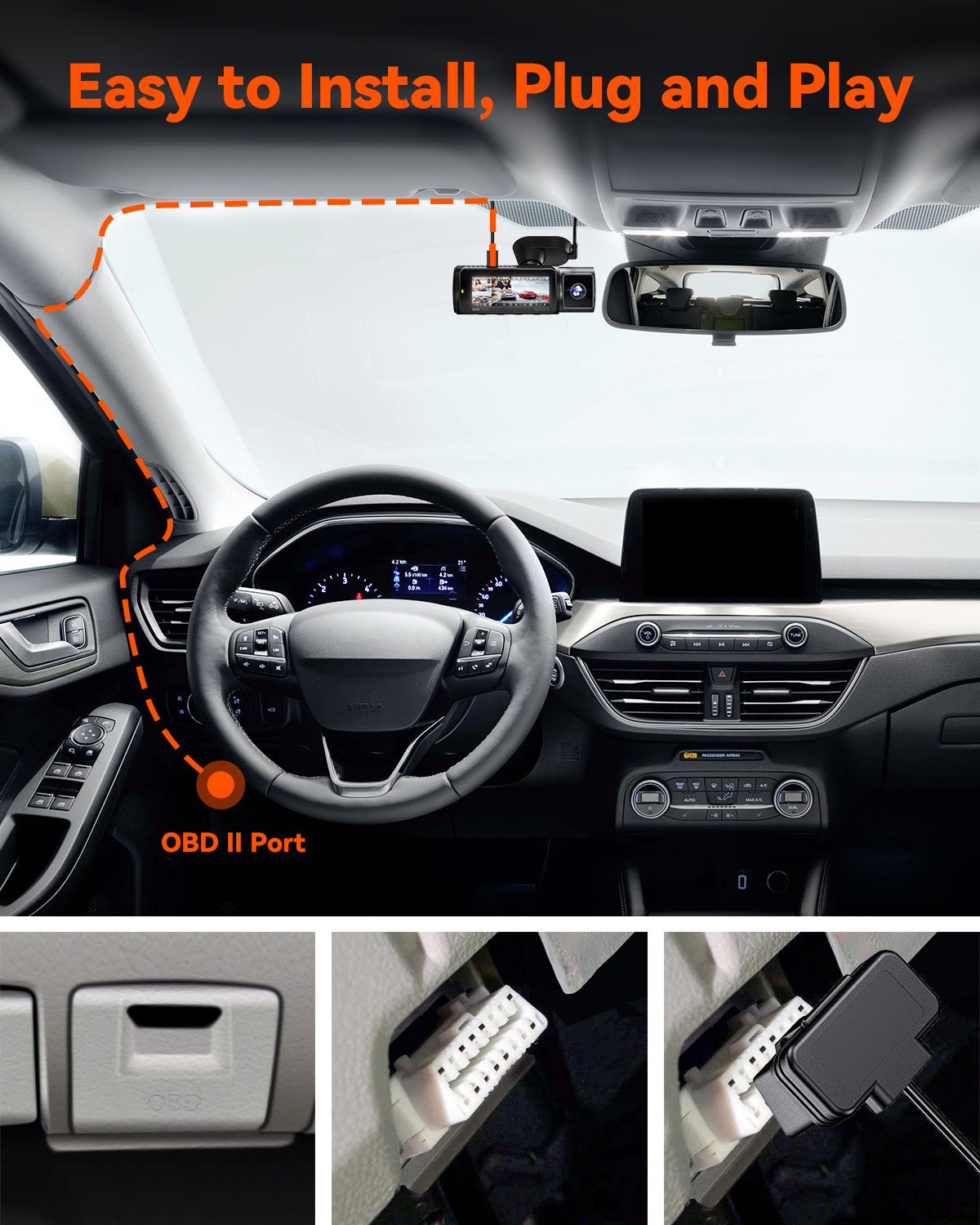 Voltage Display OBD Cable – Vantrue